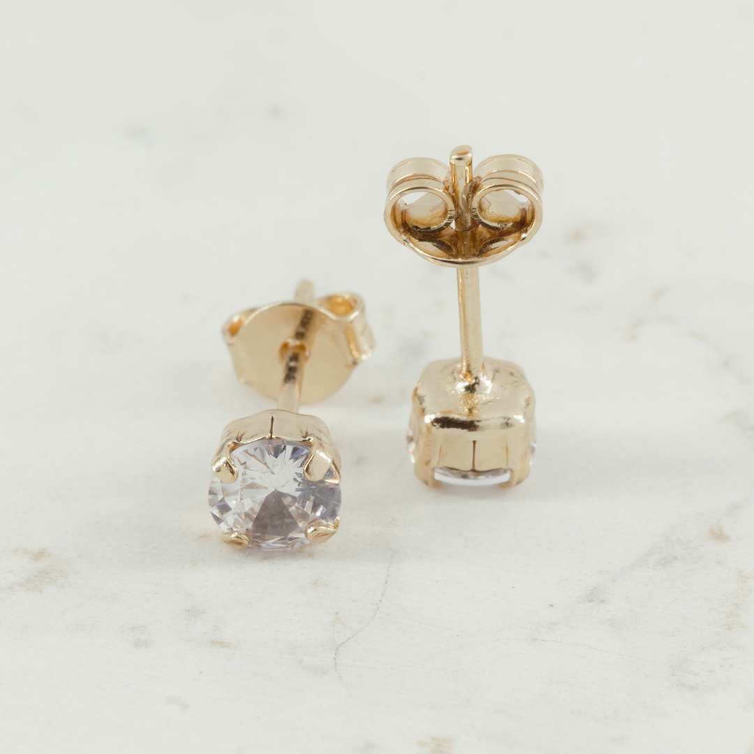 TOPO CIRCON REDONDO 4 PUNTOS - Oro Colombia Detal