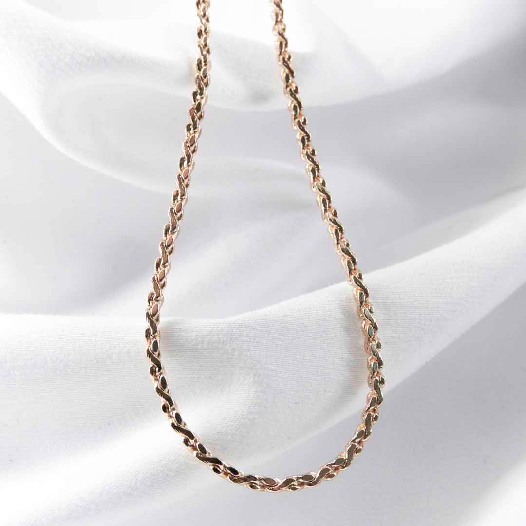 CADENA RUSTICA ENTRELAZADA 2MM-60CM - Oro Colombia Detal